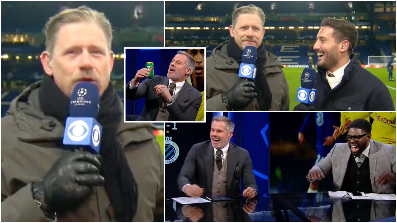 Peter Schmeichel gets revenge on Jamie Carragher for ‘7UP’ dig at Man Utd