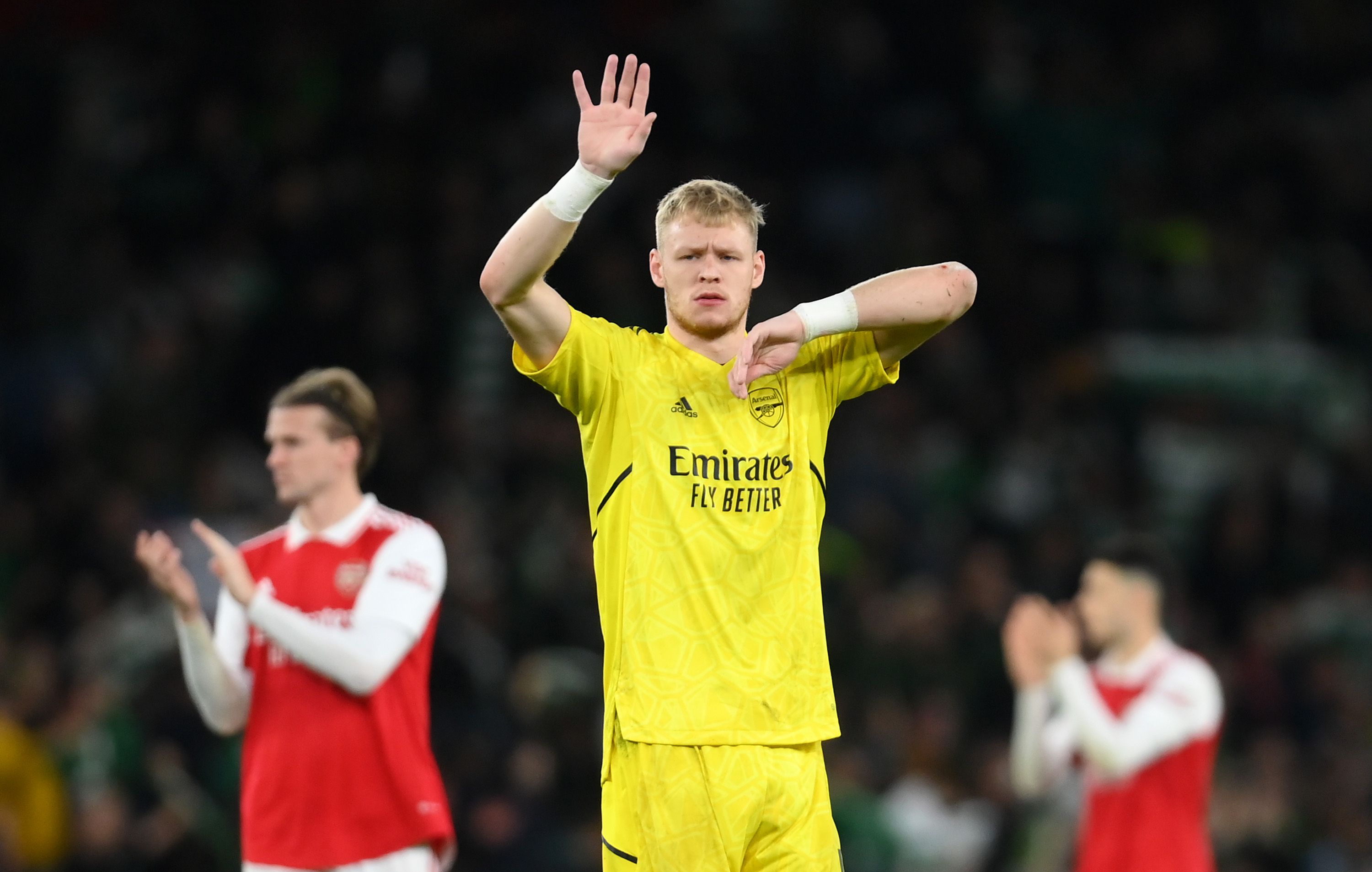 Arsenal: Aaron Ramsdale attempt to save Sporting penalty during ...