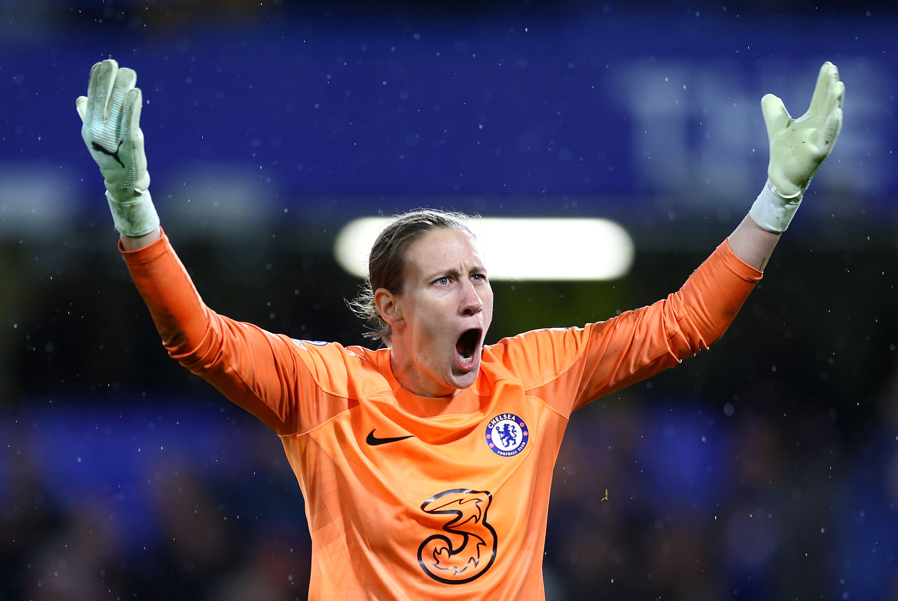 Ann-Katrin Berger’s iconic reaction to saving penalty for Chelsea vs Lyon