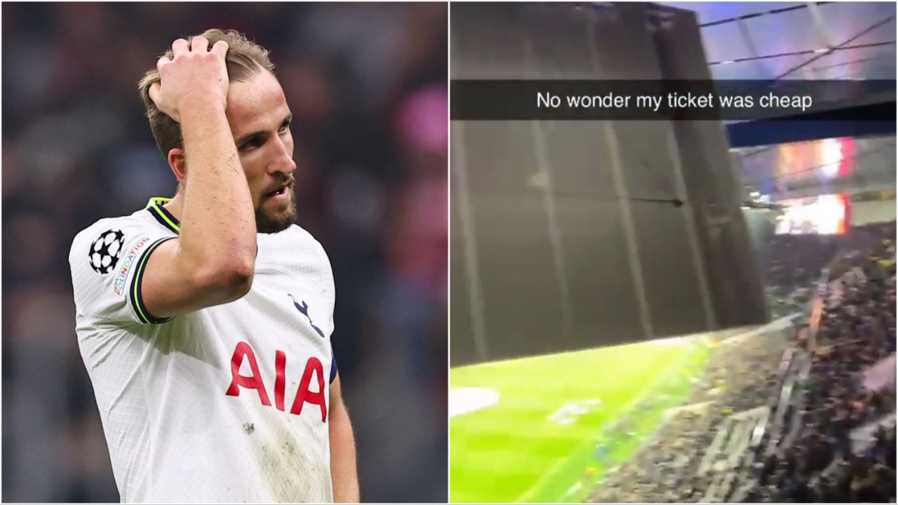 Tottenham fan's restricted view from seat v AC Milan was ridiculously bad