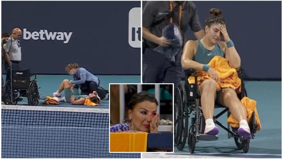 Bianca Andreescu screams in agony after horrible ankle injury at Miami Open
