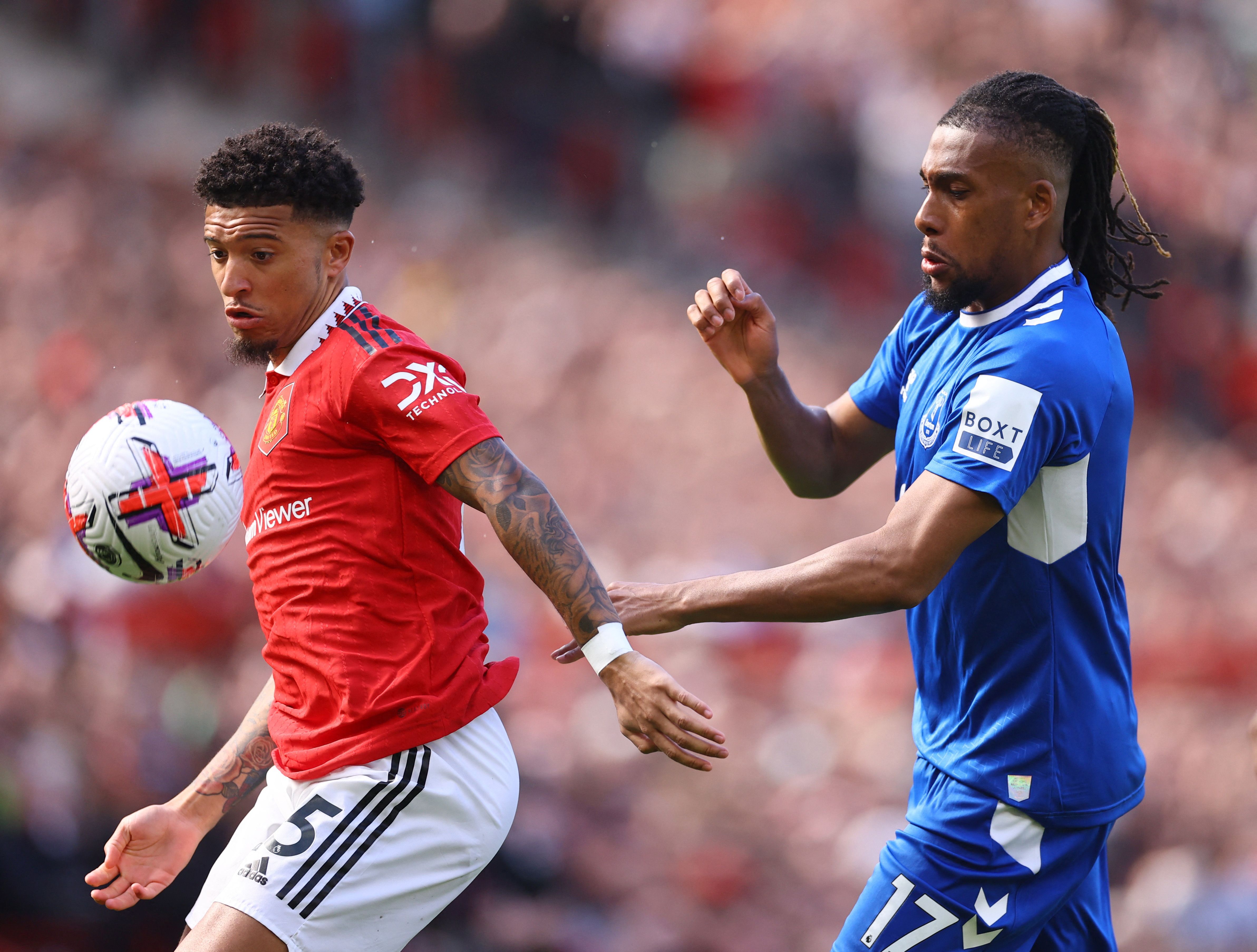 Jadon Sancho left Amadou Onana and Demarai Gray sprawling in Man Utd 2 ...