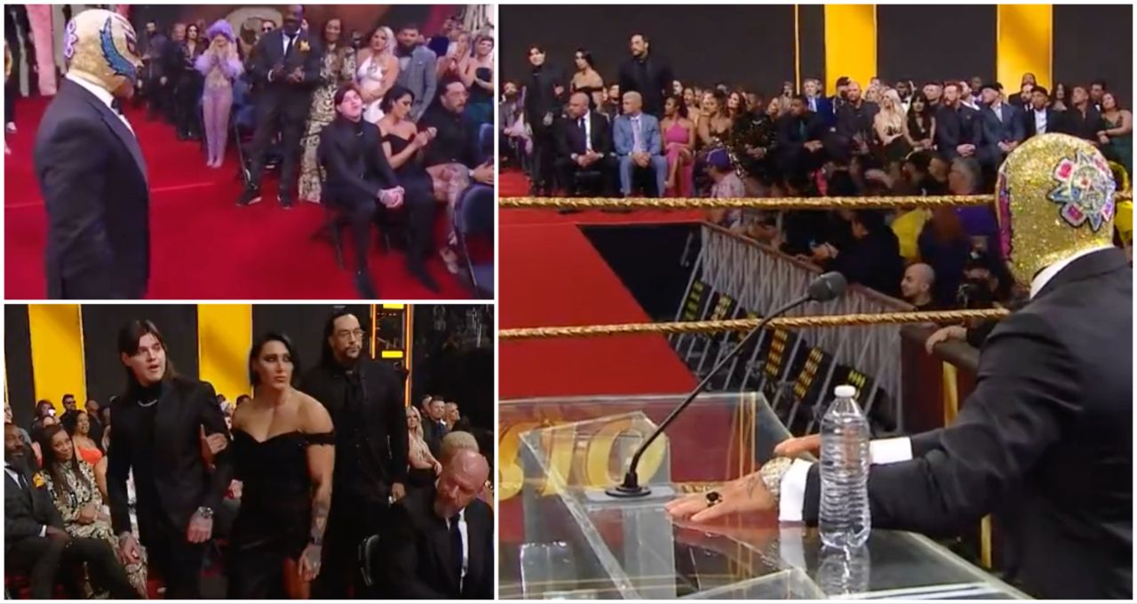 WWE: Dominik Mysterio was a menace during Rey Mysterio's Hall of Fame ...