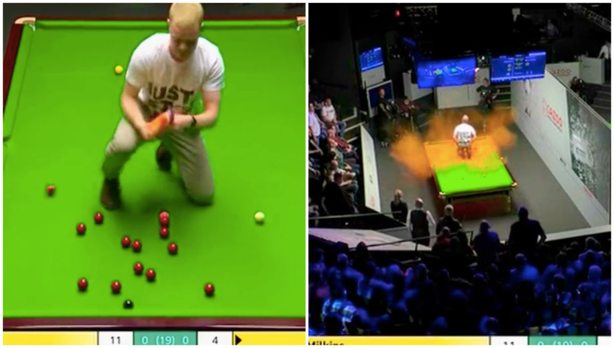 World Snooker Championship: Crazy scenes as protesters storm tables ...
