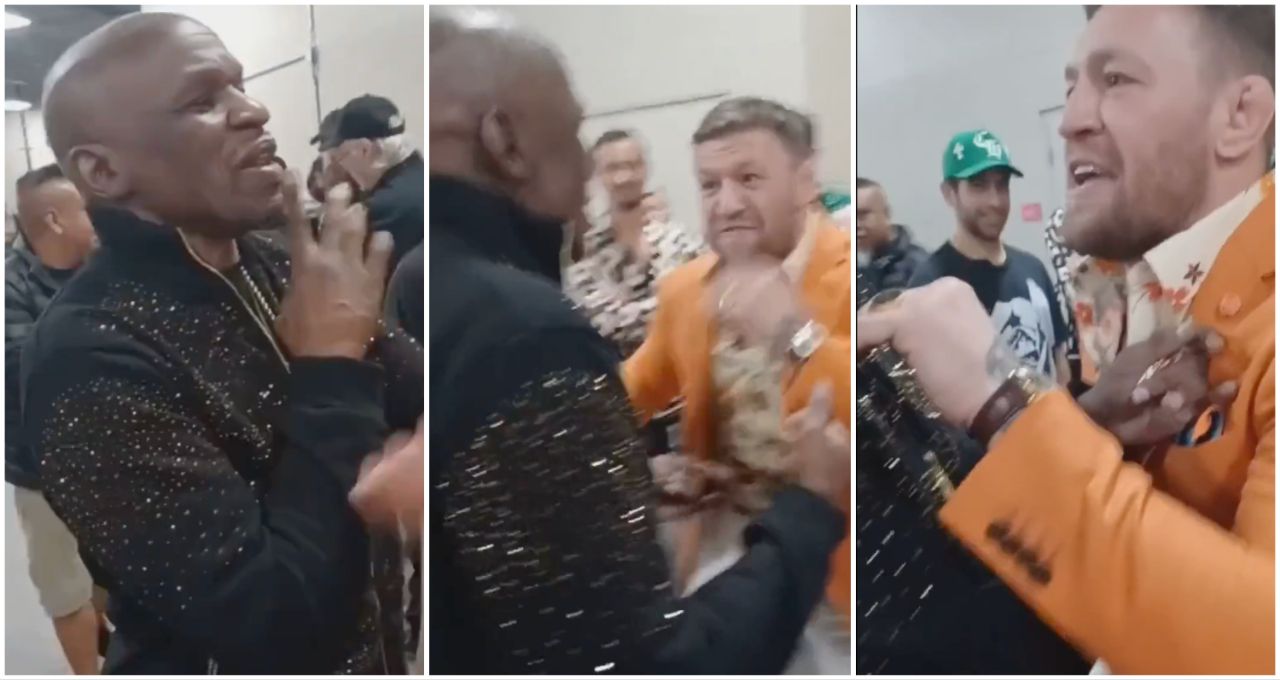 Conor McGregor's backstage conversation with Floyd Mayweather's dad ... Conor McGregor's backstage conversation with Floyd Mayweather's dad ...