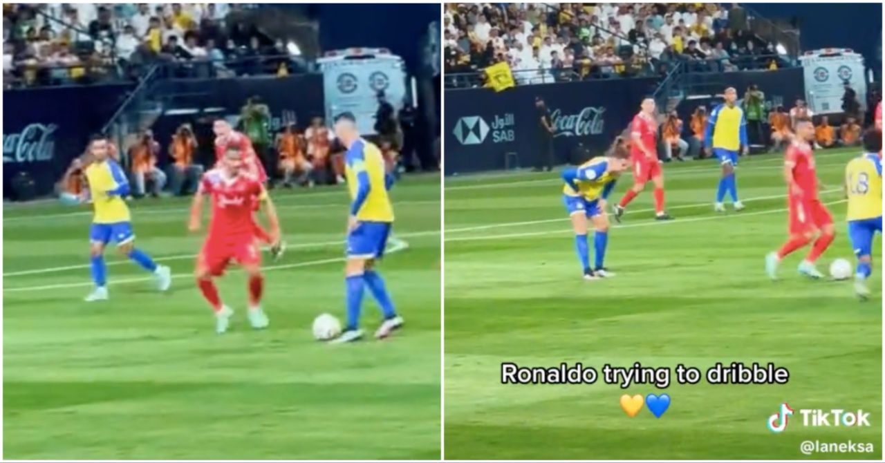 Cristiano Ronaldo Video Of Al Nassr Star Thinking Hes Messi V Al Wehda