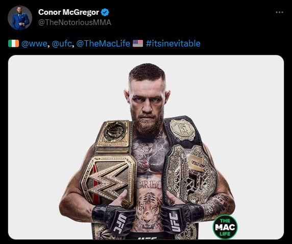 WWE & UFC merge: Conor McGregor teases major wrestling switch WWE & UFC merge: Conor McGregor teases major wrestling switch