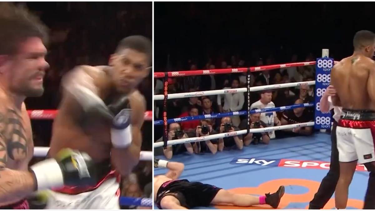 Anthony Joshua's ice-cold reaction to huge one-punch knockout