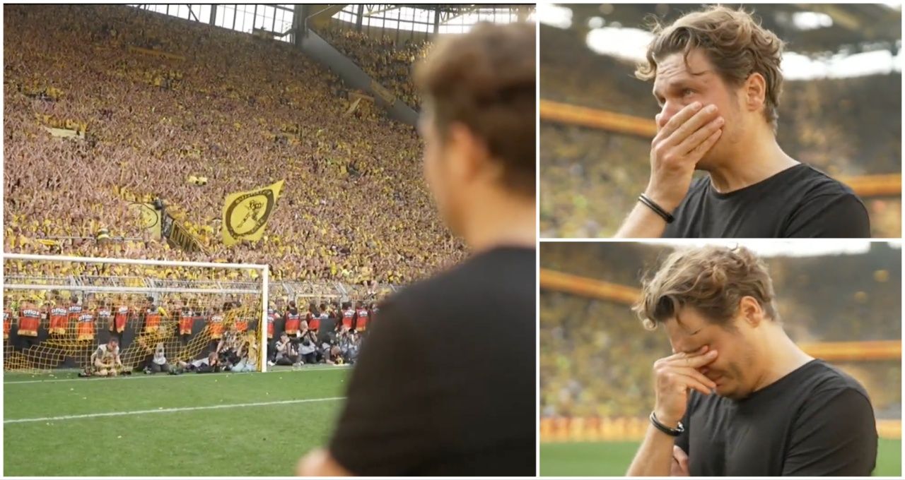 Borussia Dortmund manager crying in front of Yellow Wall after losing ...