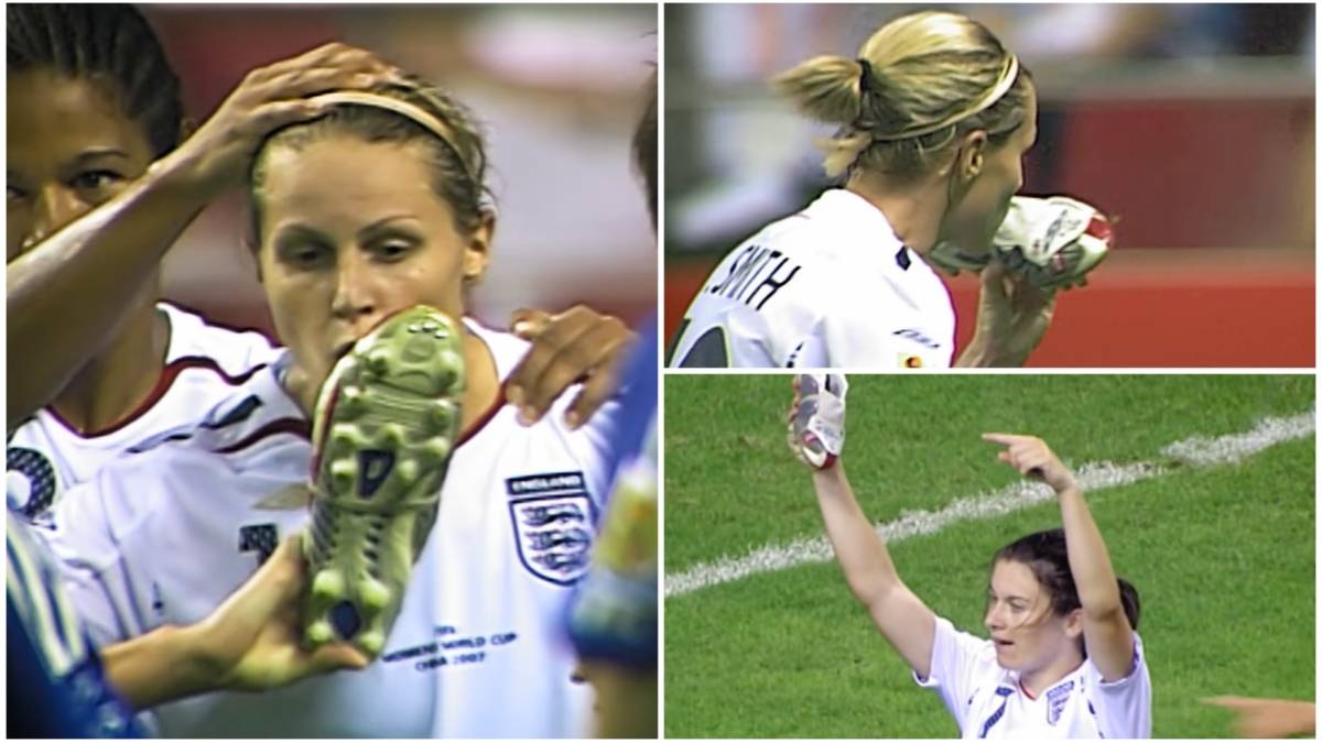 Kelly Smith's iconic celebration at the 2007 Women's World Cup