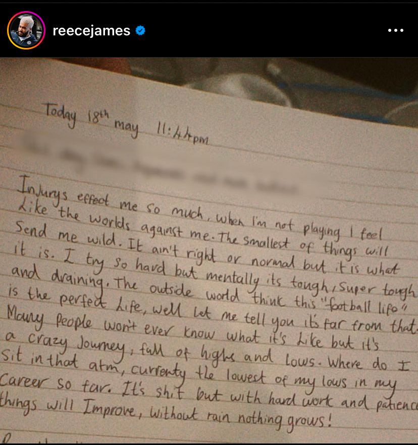 Chelsea's Reece James shares one of his diary entries & it's ...