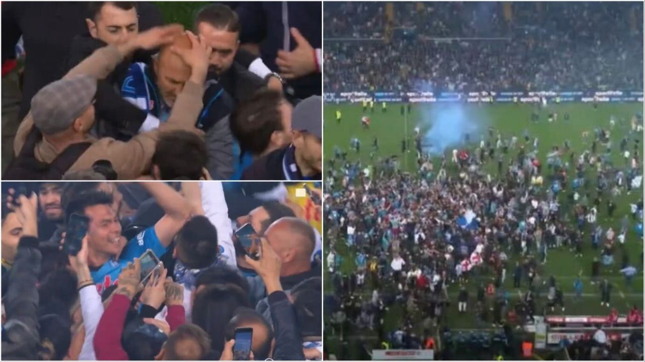 Napoli win Serie A : The scenes at full-time were truly incredible