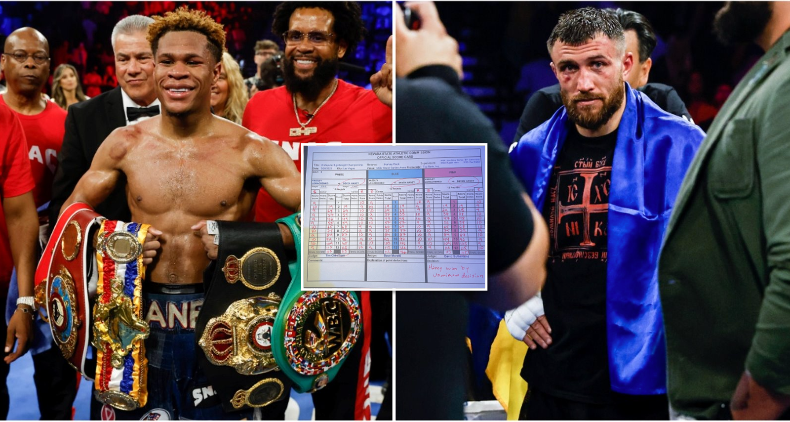 Devin Haney vs Vasyl Lomachenko official judges' scorecards revealed