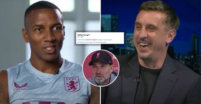 Ashley Young’s tweet to Gary Neville as Aston Villa ‘end’ Liverpool’s ...