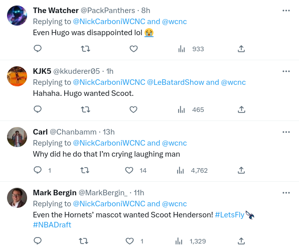 NBA Draft: Charlotte Hornets mascot goes viral after reaction to ...