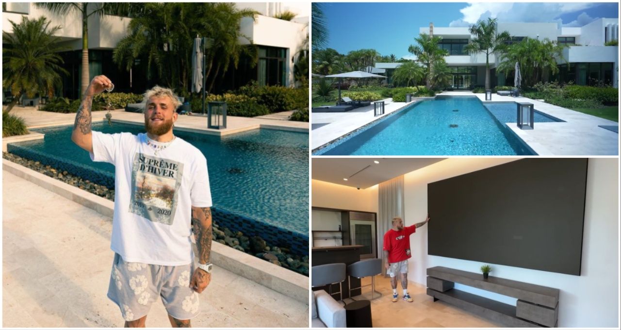 Jake Paul's new £13m mansion tour shows off country's biggest TV and ...
