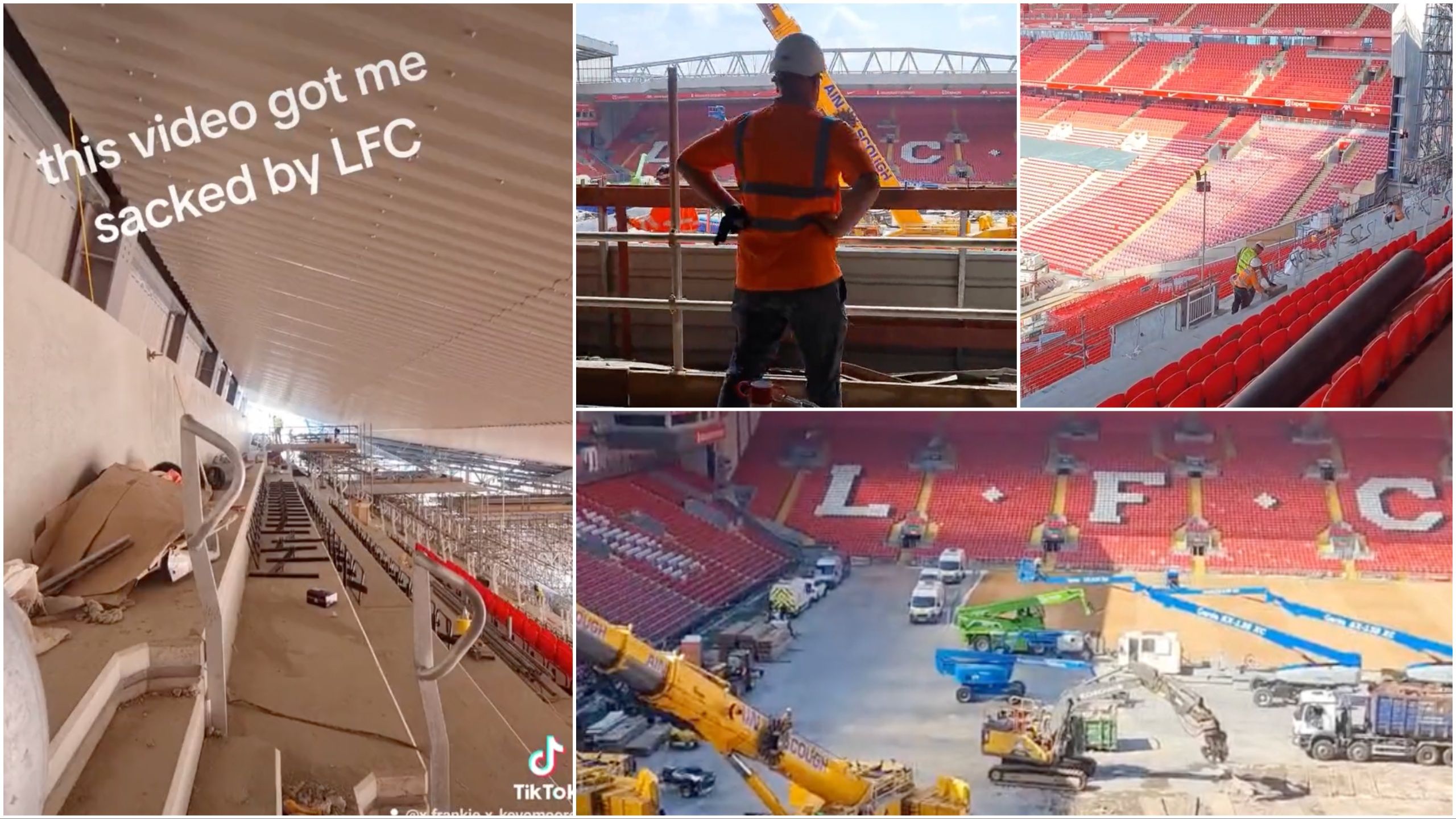 Construction worker asked to leave Anfield after leaking videos of ...