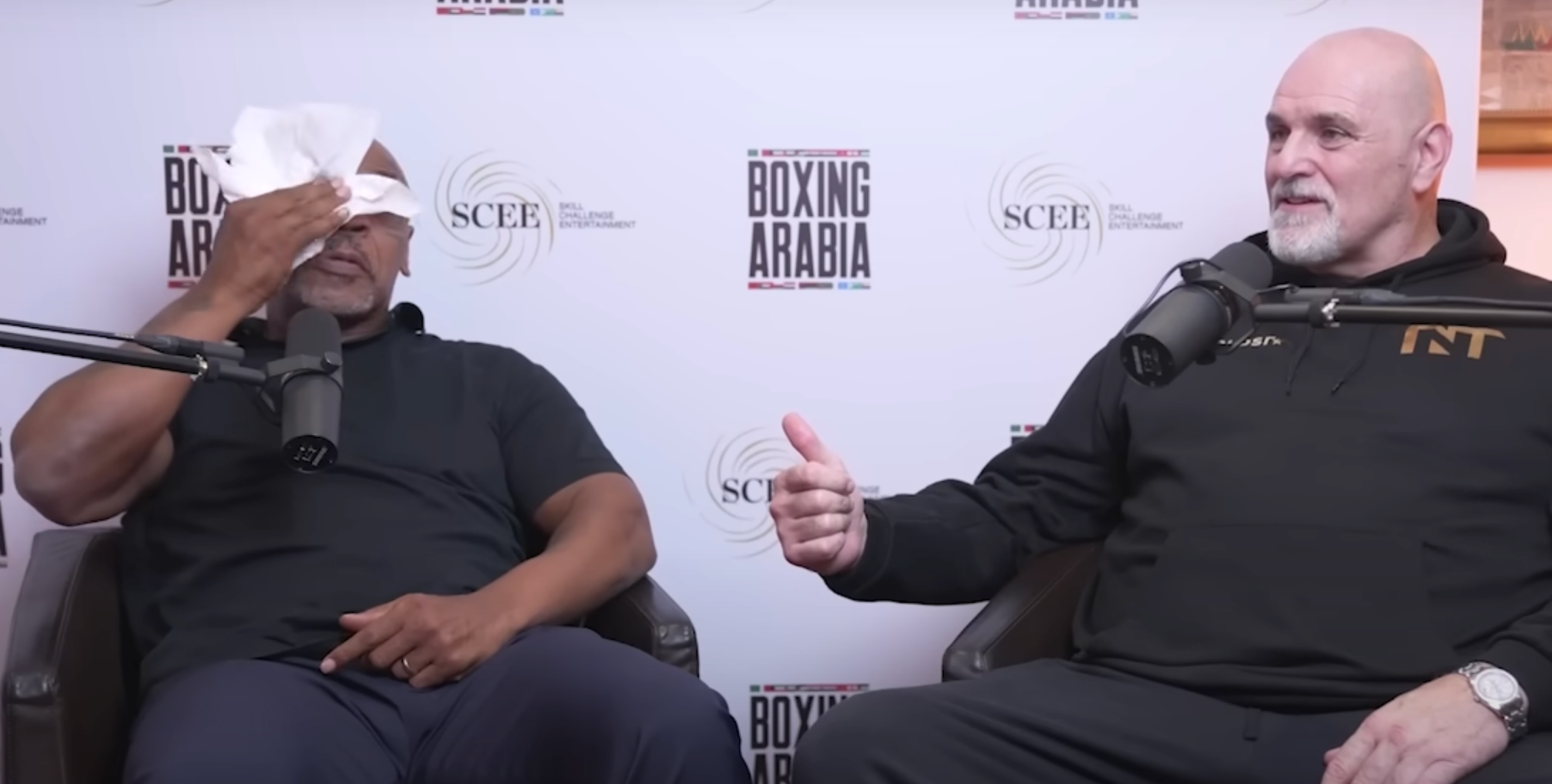 Mike Tyson gets emotional in interview during John Fury's tribute