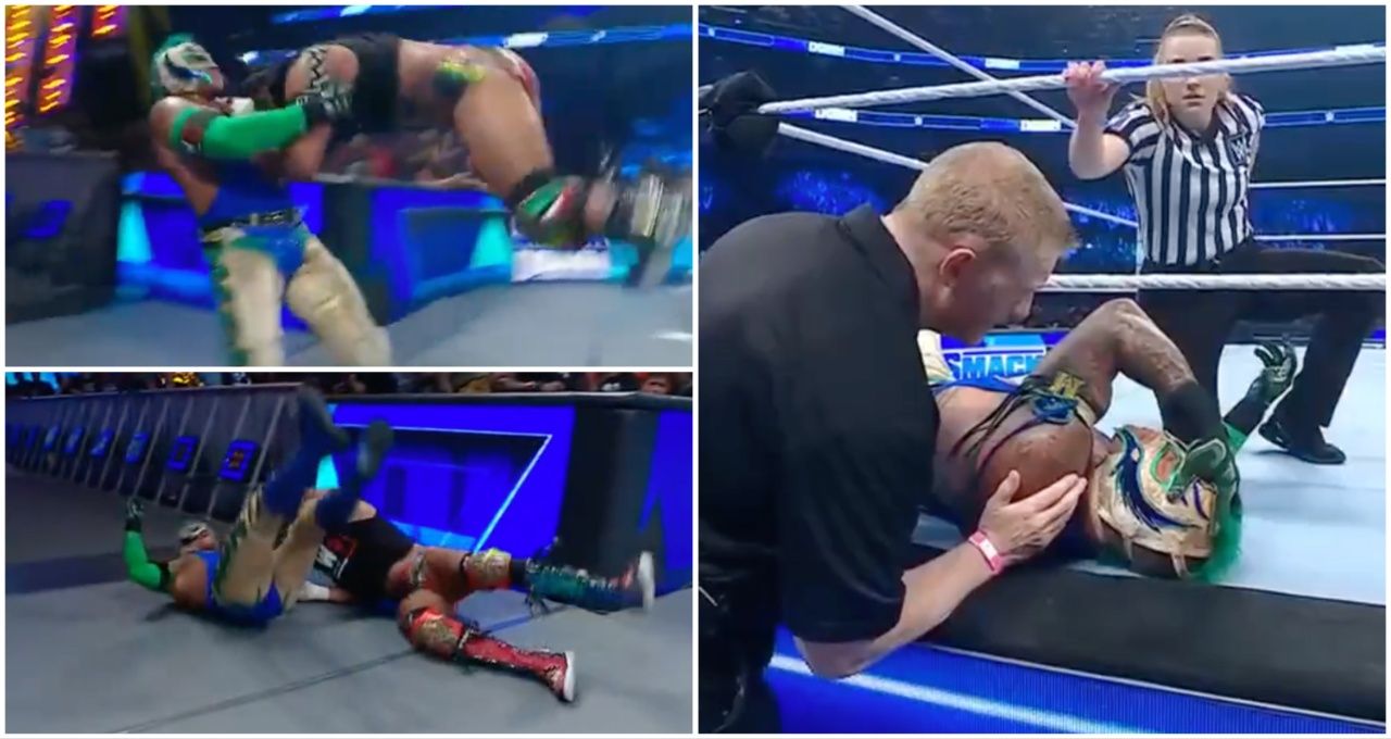 Rey Mysterio injury on WWE SmackDown forces match to be stopped