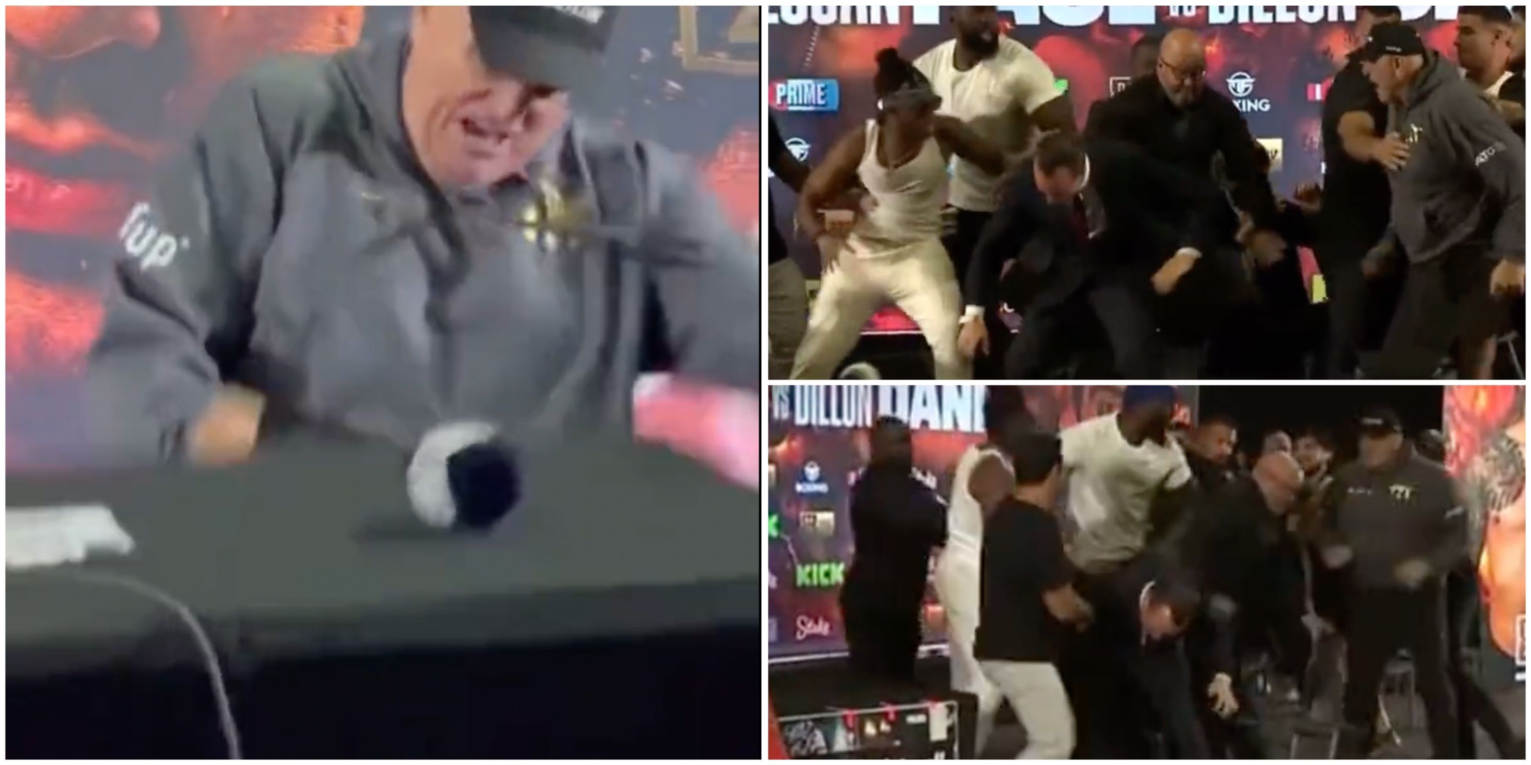 John Fury flips tables in chaotic riot at son Tommy's press conference ...