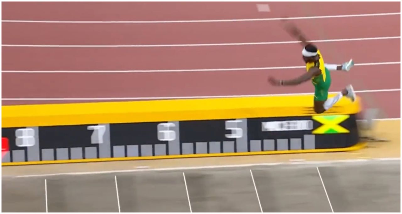 World Athletics Championship: Jamaican's long jump attempt goes ...