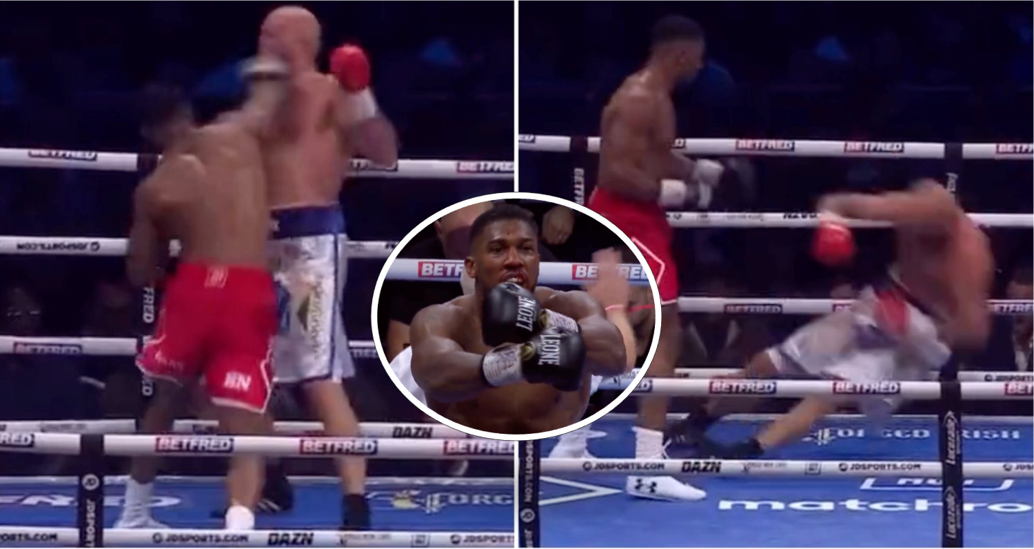Anthony Joshua's knockout of Robert Helenius in slow motion