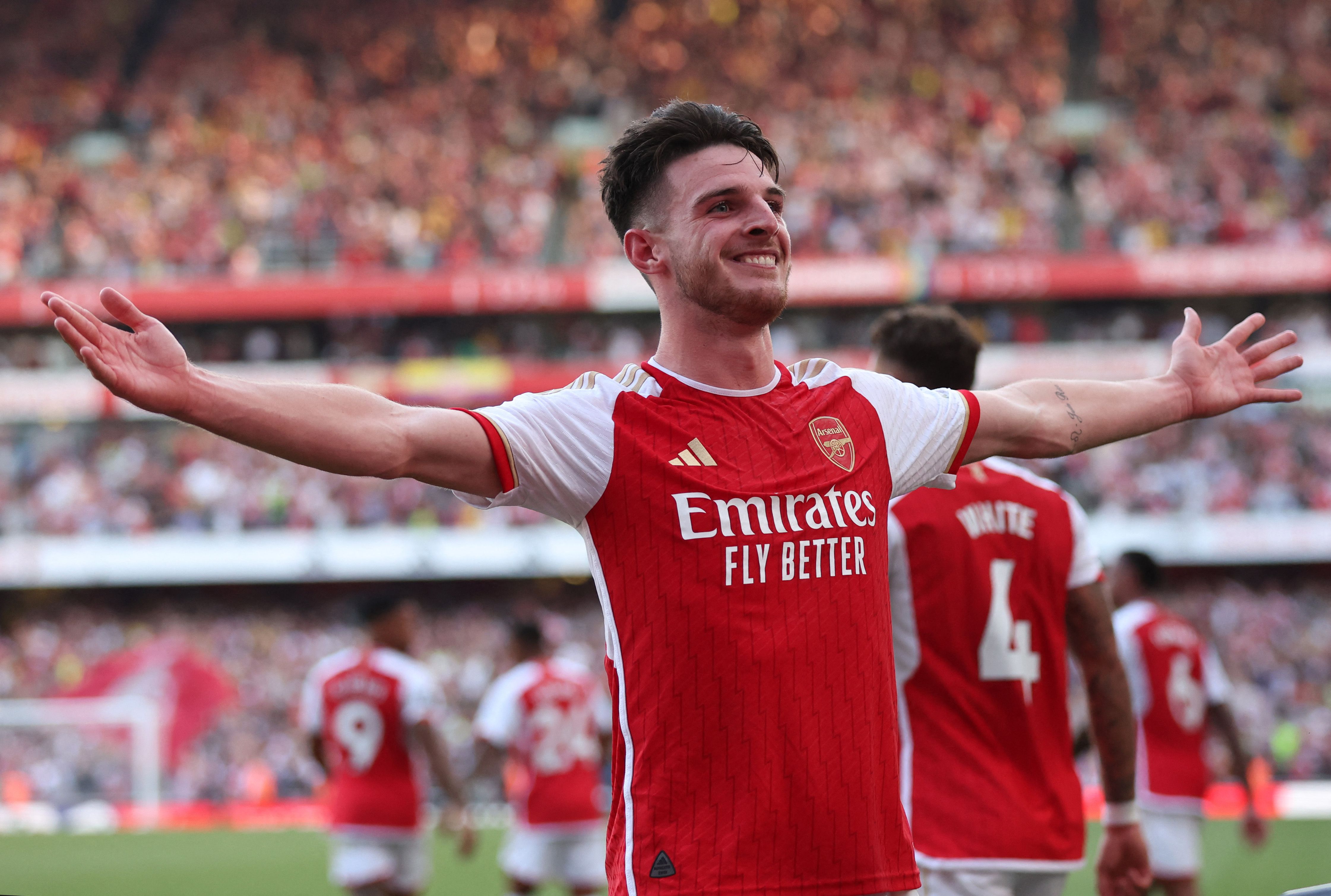 Arsenal 3-1 Man Utd: New footage of chaotic celebrations after Rice’s ...
