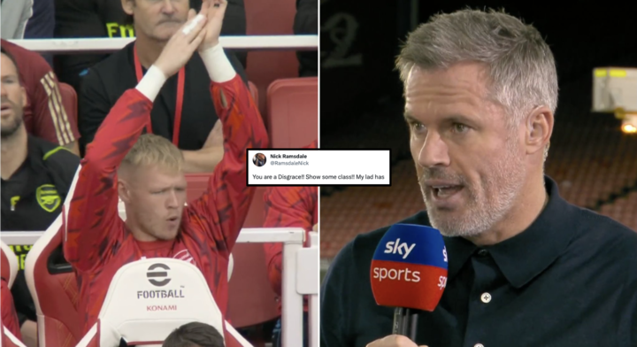 Aaron Ramsdale's dad calls Carragher a 'disgrace' for his comments about Arsenal man v Spurs