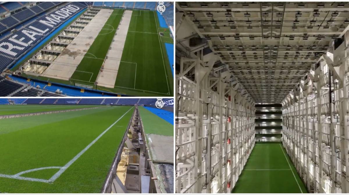 A stunning clip of Real Madrid's new retractable pitch at the Santiago ...