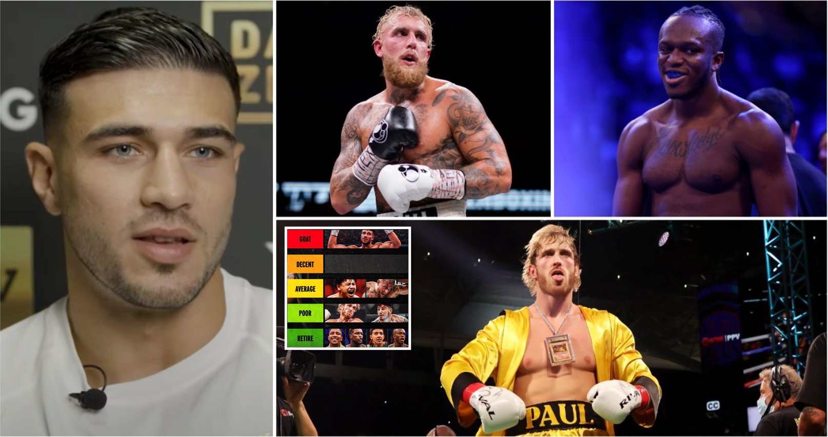 Tommy Fury ranks influencer boxers ft KSI, Jake Paul, Logan Paul ...