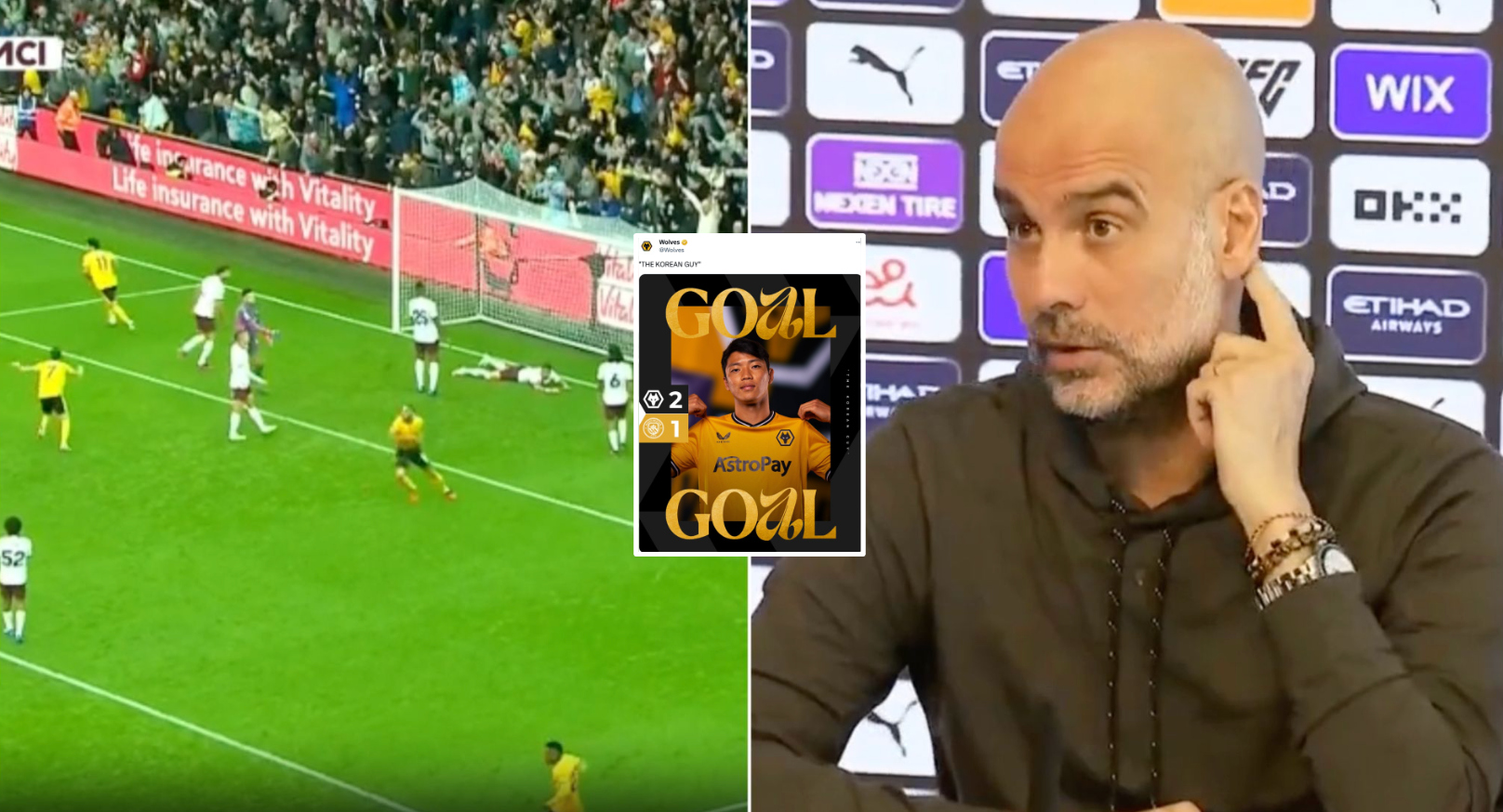 Wolves troll Pep Guardiola with viral tweet after Hwang's winner v Man City