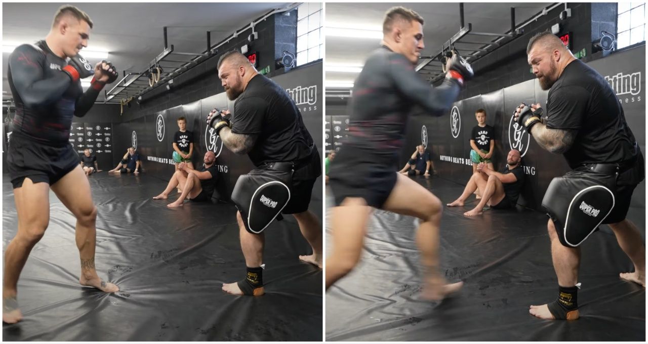 Eddie Hall taking a leg kick from a UFC heavyweight shows how much ...