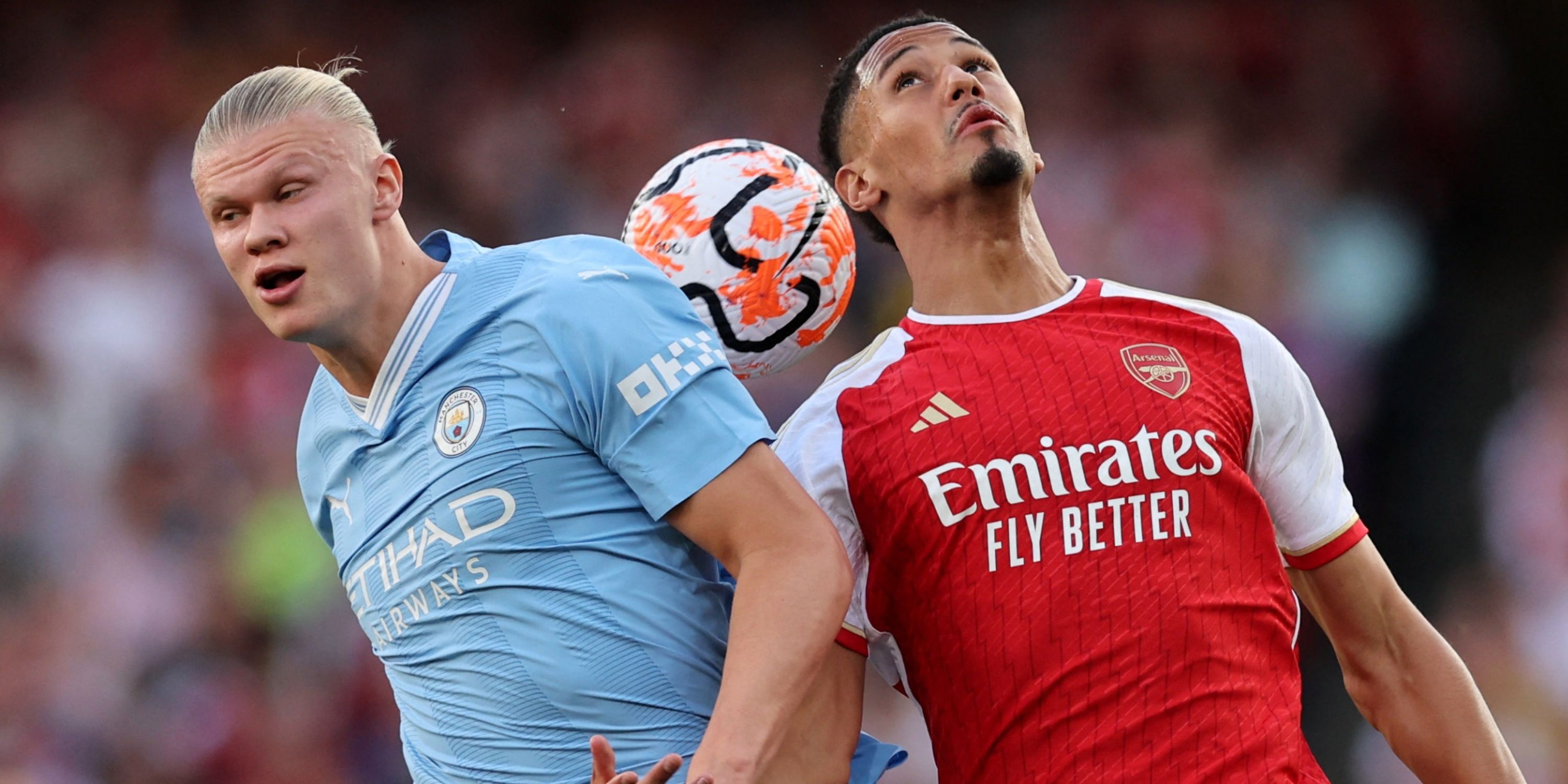 Eye-opening clip of Arsenal defender William Saliba vs Man City striker Erling Haaland goes viral