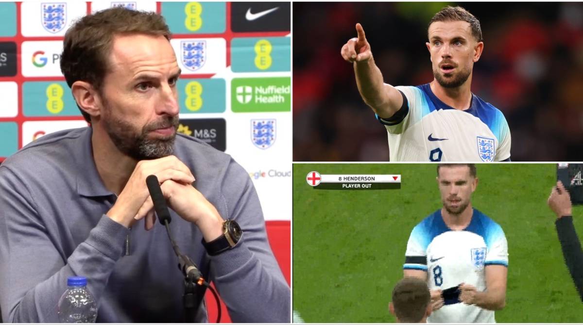Gareth Southgate reacts to Jordan Henderson being loudly booed by ...