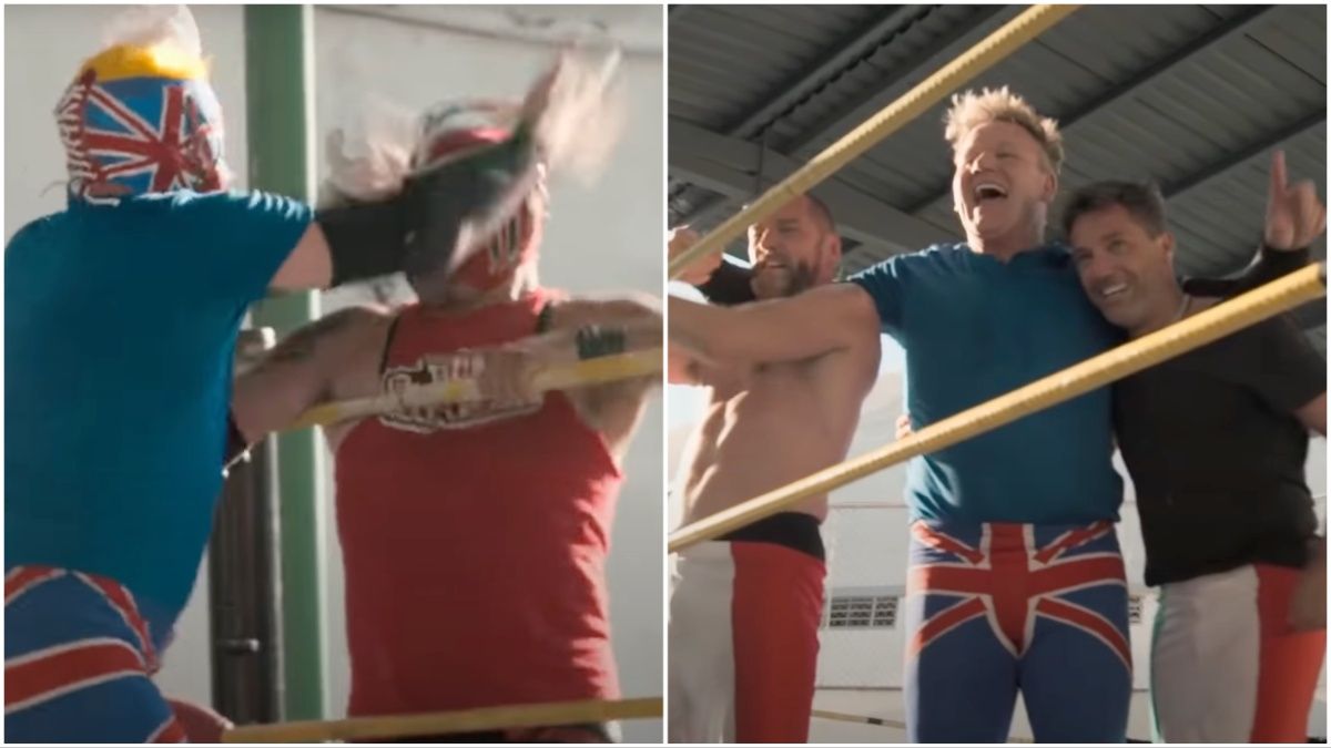 Gordon Ramsay took some 'brutal bumps' in wrestling debut