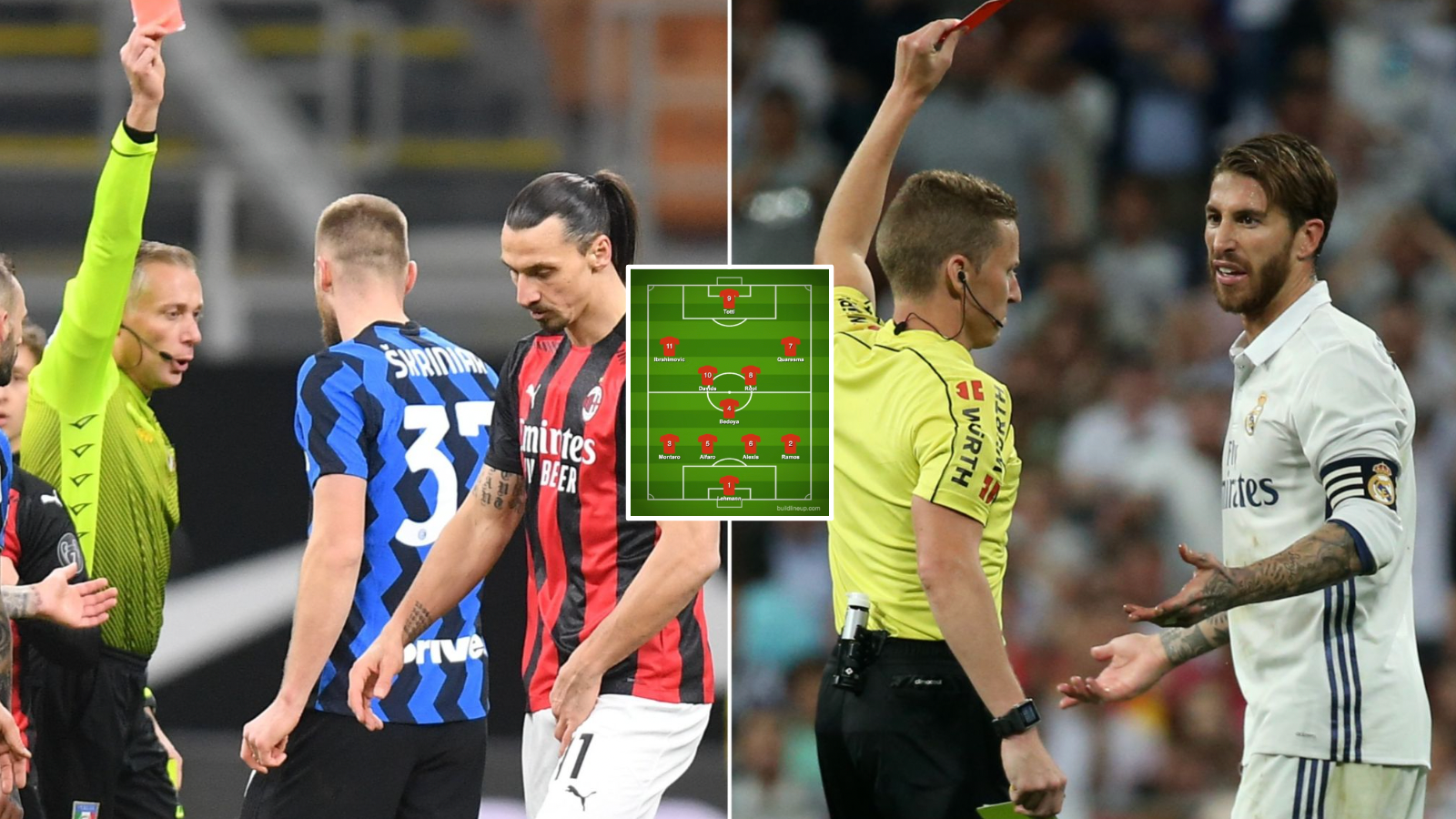 An 11 of Players With Most Red Cards in Football History