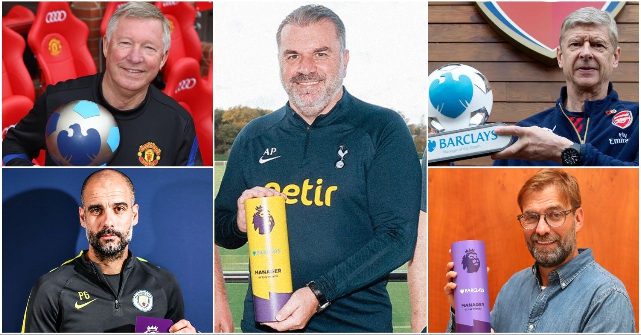 Managers with the most Premier League Manager of the Month awards