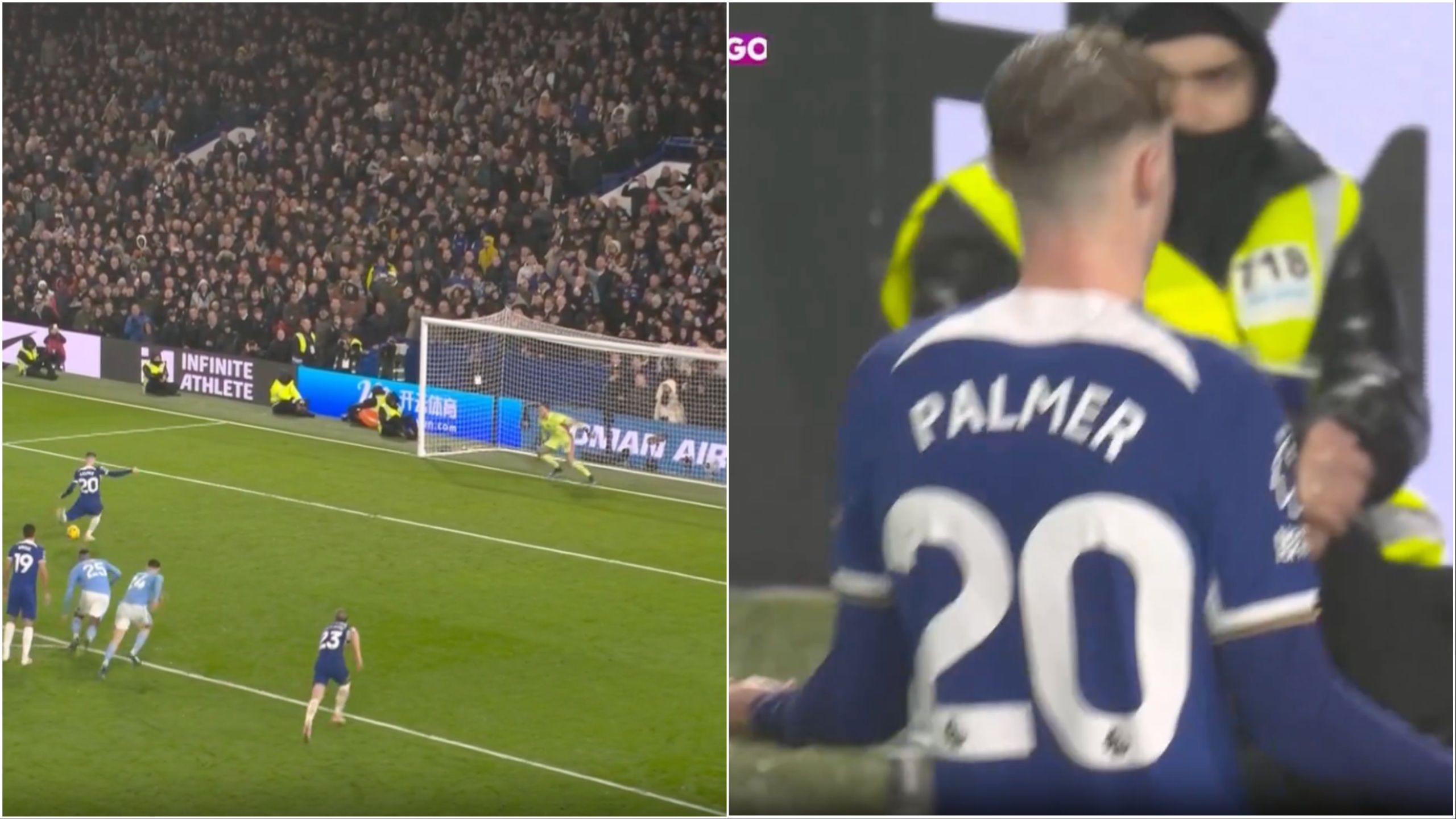Cole Palmer's cold celebration after scoring equaliser in Chelsea 4-4 Man City