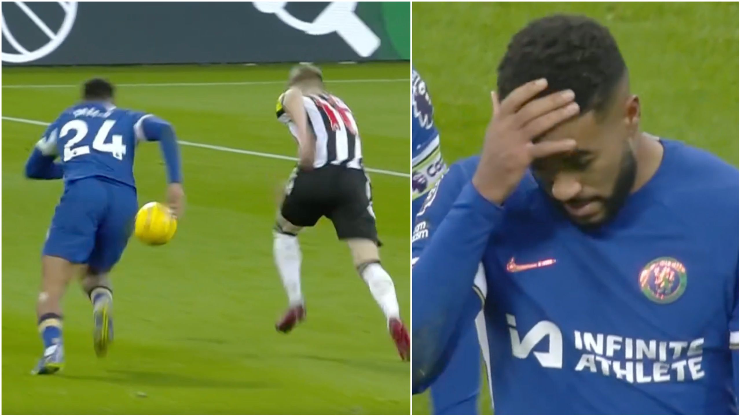 Reece James given red card for moment of madness in Newcastle 4-1 Chelsea