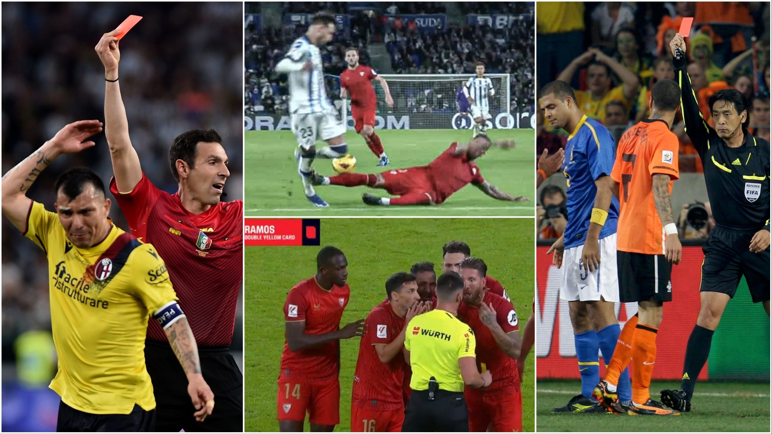 The 10 players with the most red cards since 2000