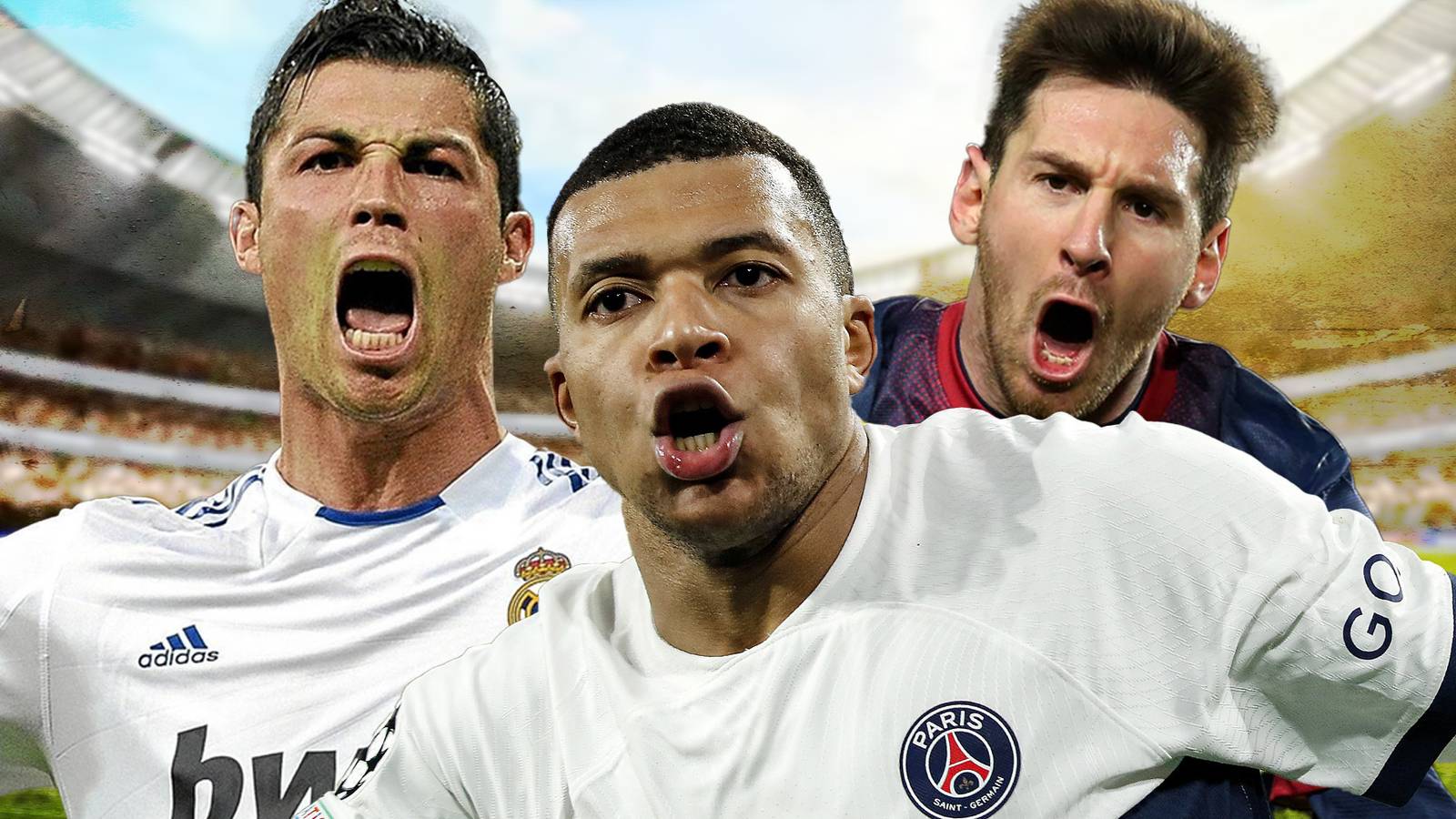 Kylian Mbappe, Cristiano Ronaldo & Lionel Messi's stats at age 25 compared