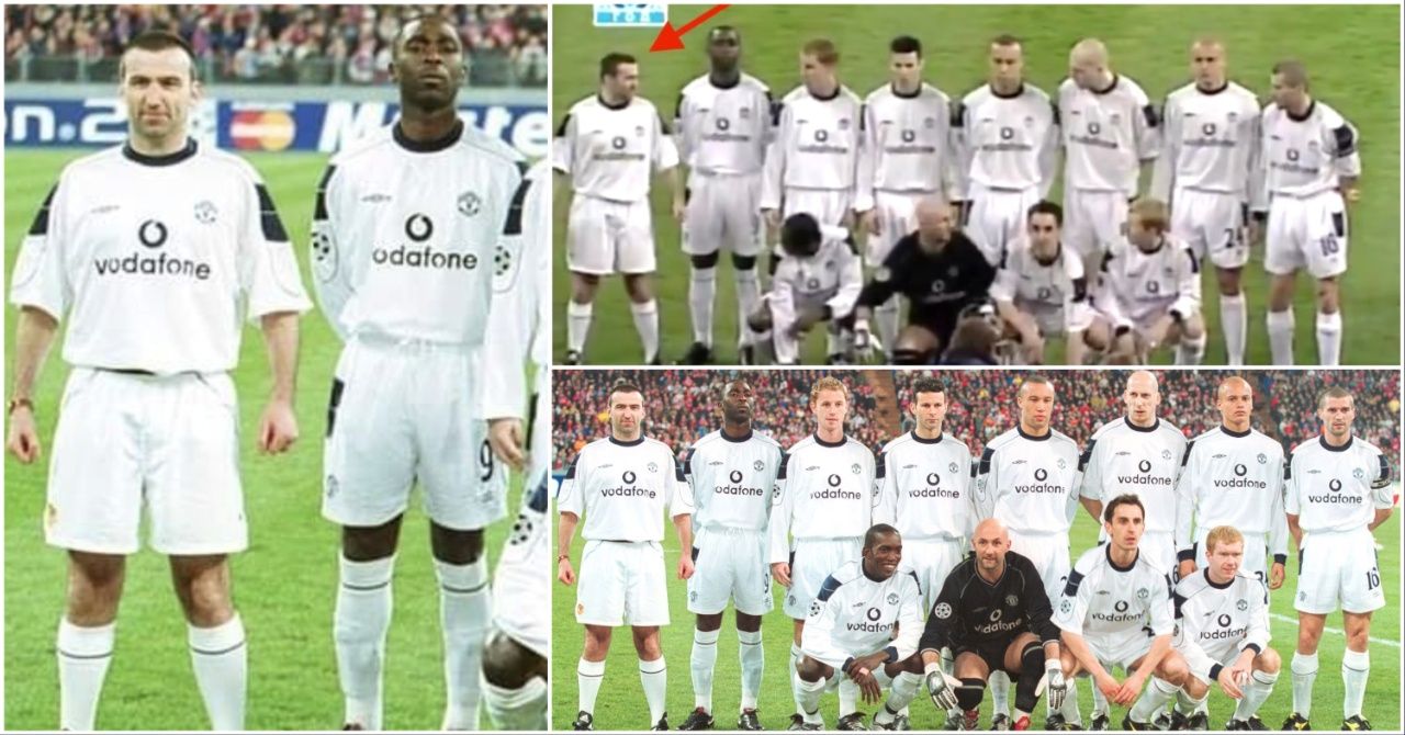 Man Utd fan Karl Power blagged his way into Champions League team photo ...