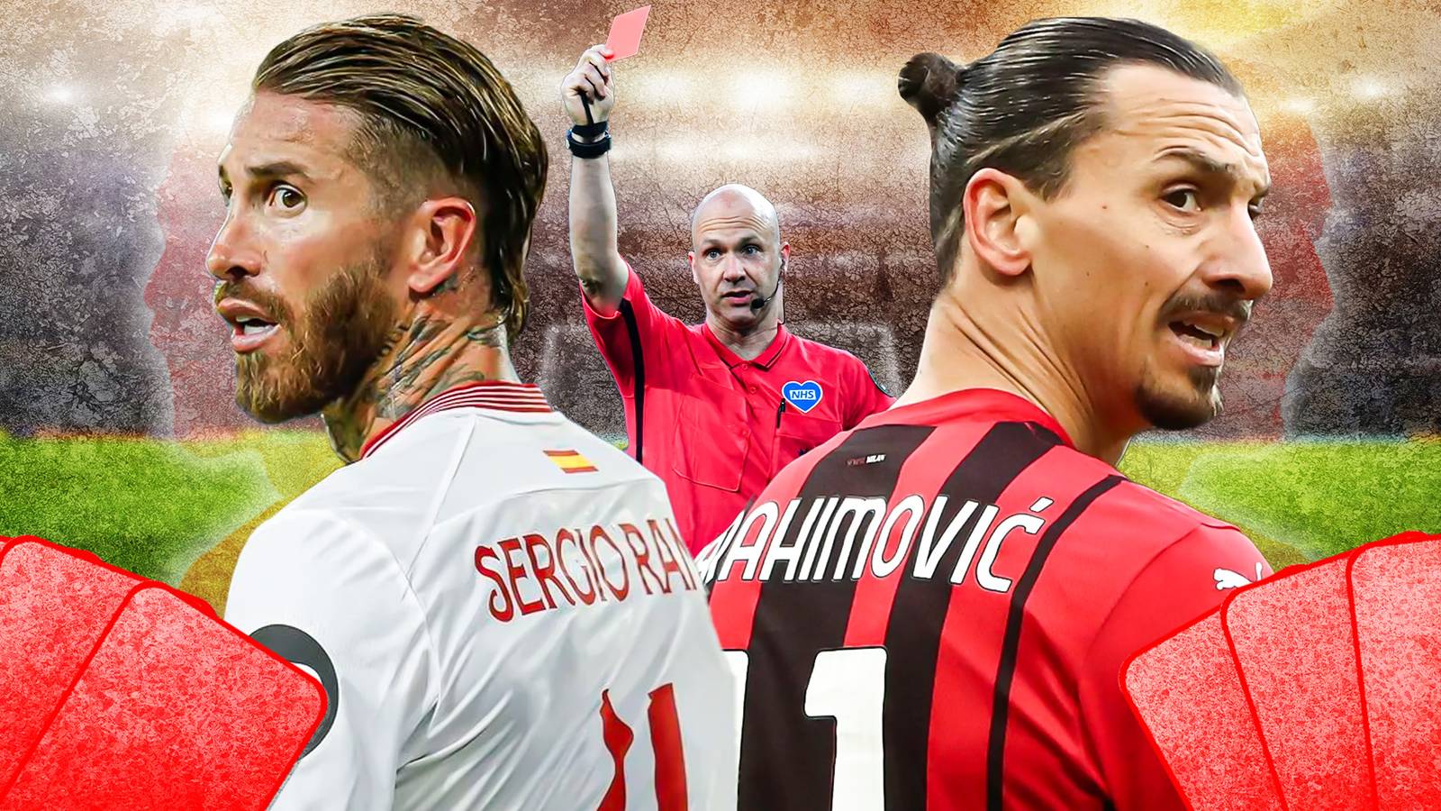 An 11 of Players With Most Red Cards in Football History