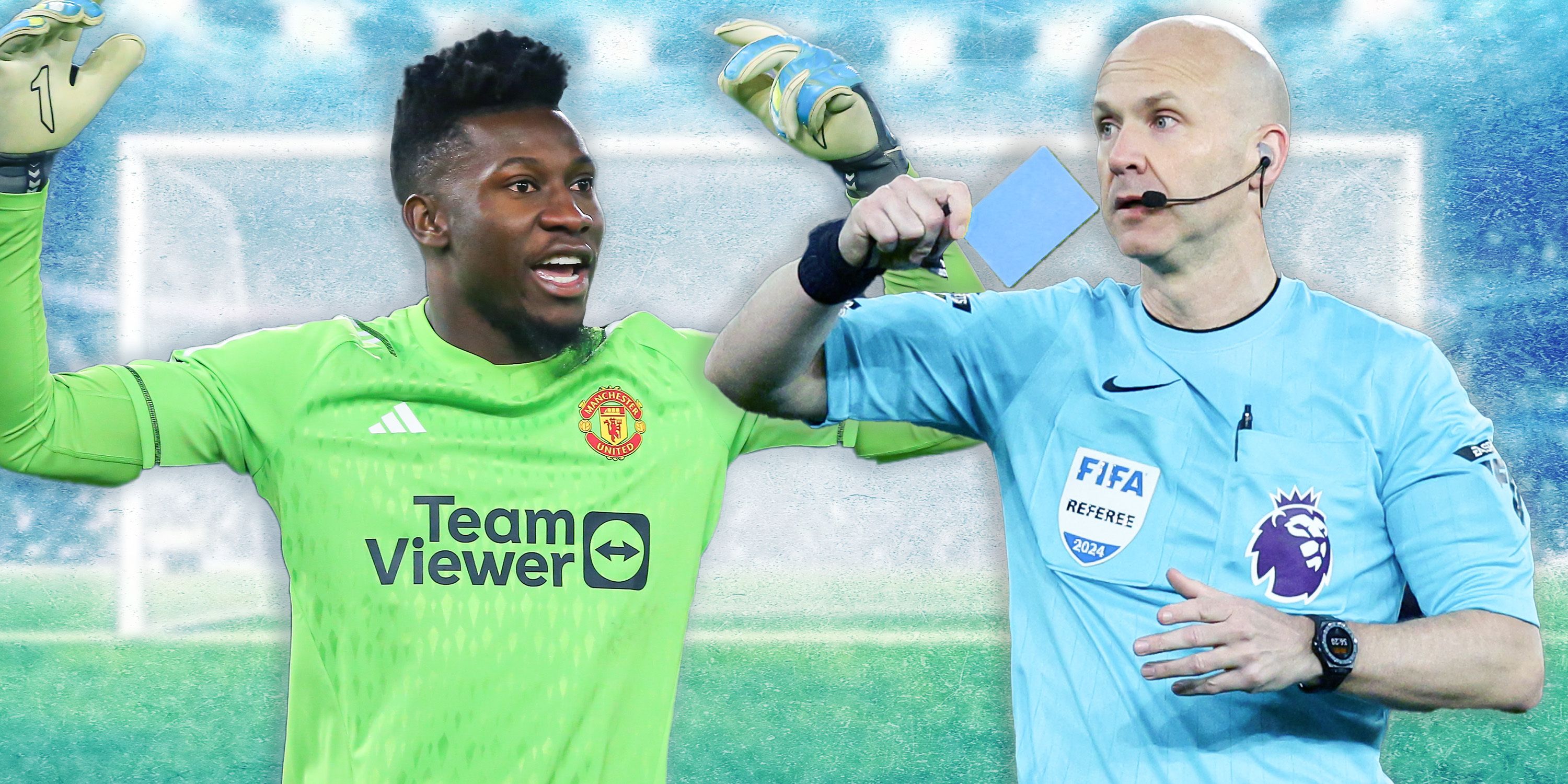 What would happen if a goalkeeper received a blue card