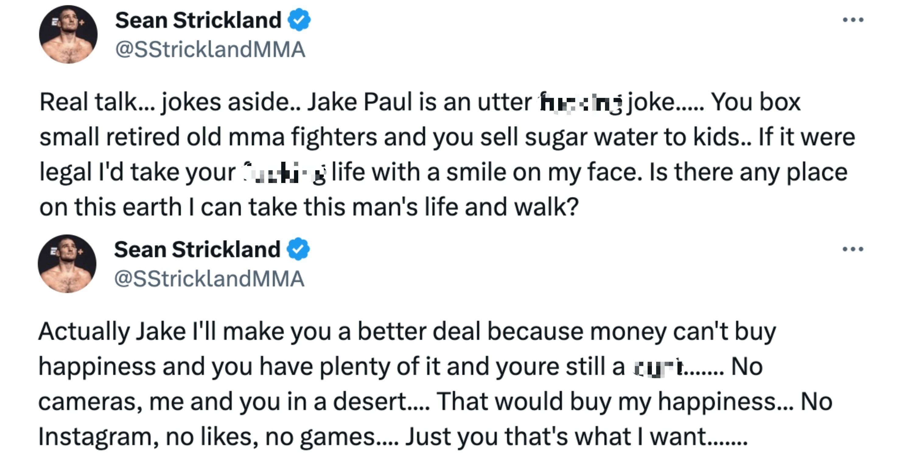 Jake Paul & Sean Strickland involved in heated beef