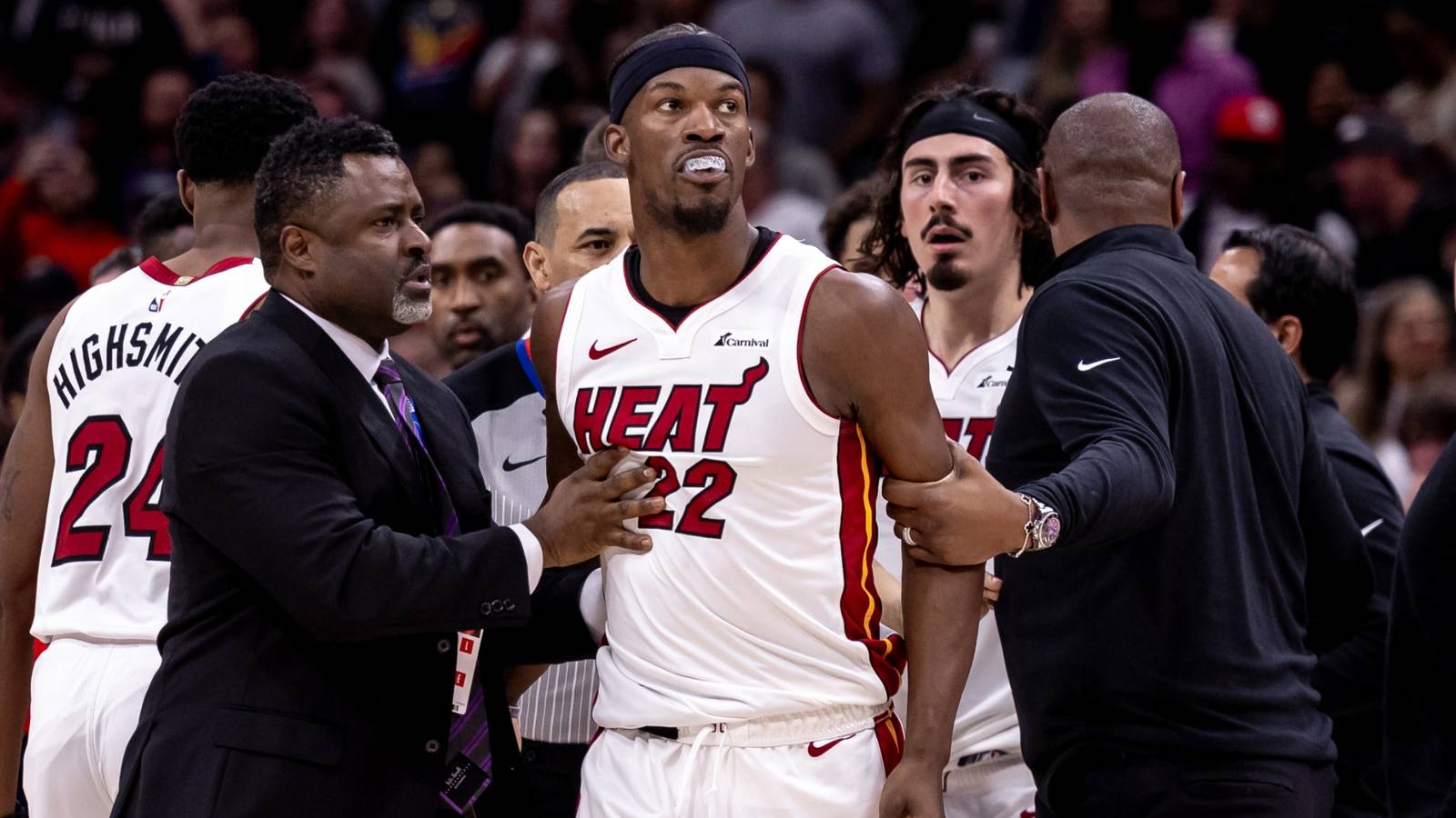 Heat's Jimmy Butler among five players suspended for brawl with Pelicans