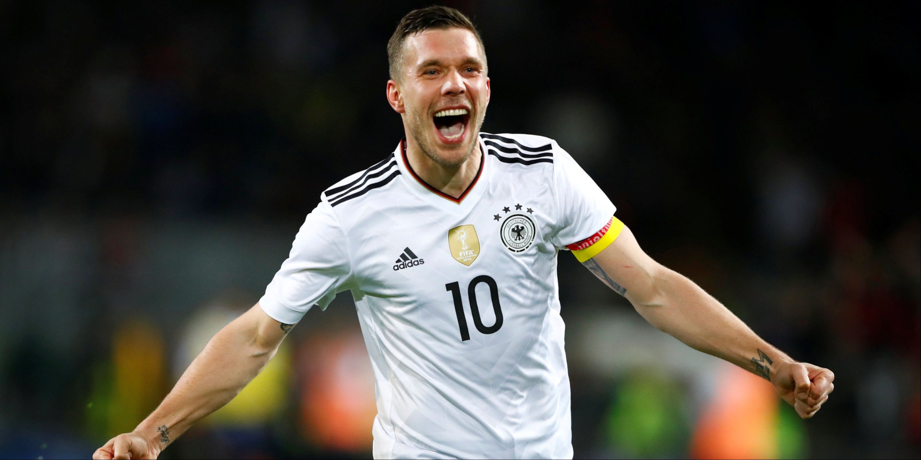 Lukas Podolski is now worth £180m after success away from football