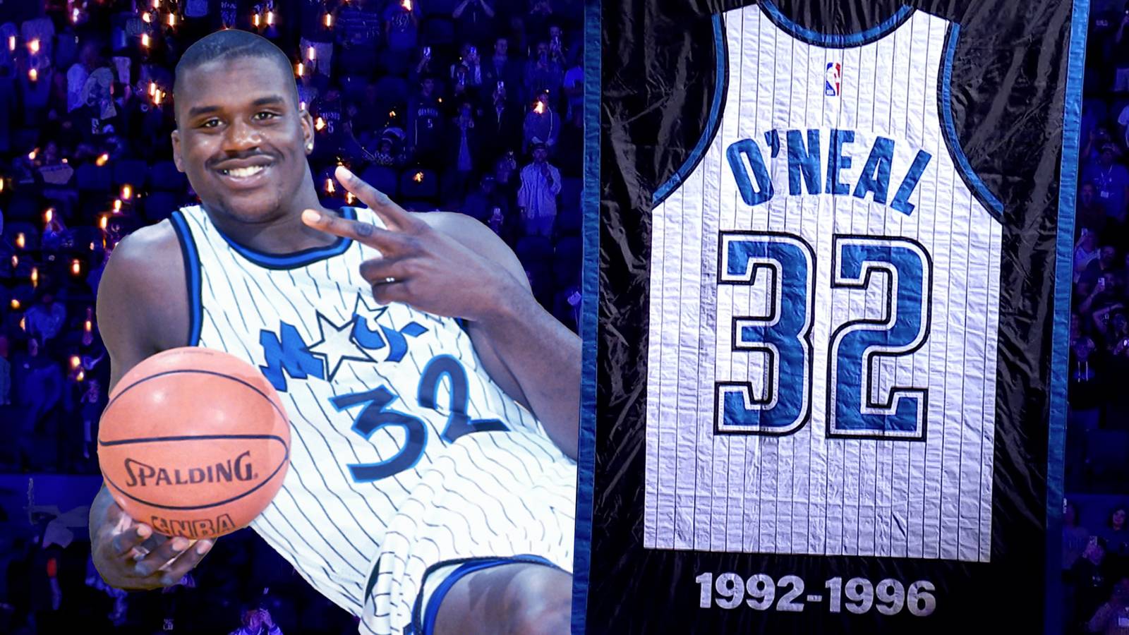 Shaquille O'Neal celebrated in Orlando with jersey retirement