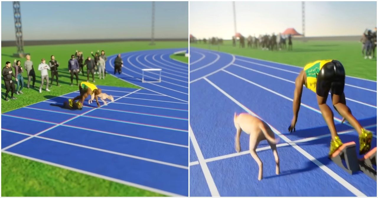 Usain Bolt vs World’s Fastest Dog 100m Race Simulated