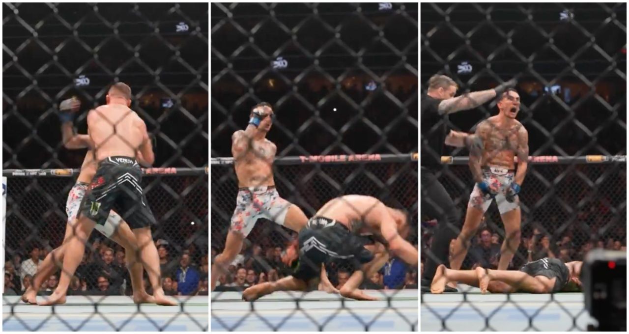 Coldest Angle of Max Holloway's Knockout of Justin Gaethje at UFC 300